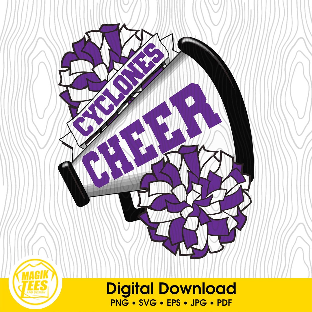 Cyclones Cheer School Spirit Digital Download Purple | Cheerleader ...