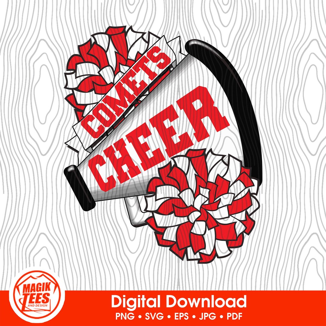 Comets Cheer School Spirit Digital Download Red | Cheerleader Pride ...