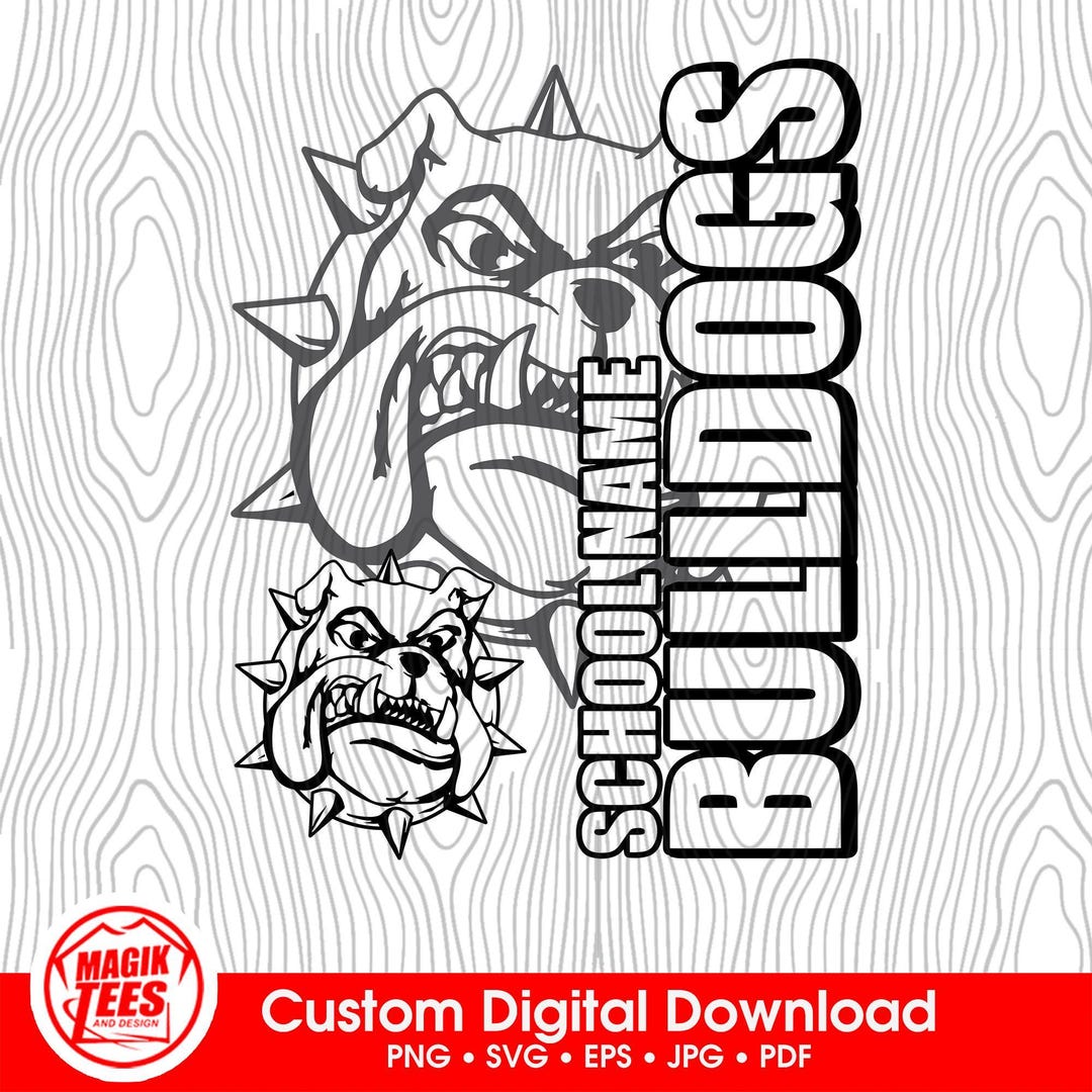 Bulldogs School Spirit Mascot | Personalize With School Name | Digital ...