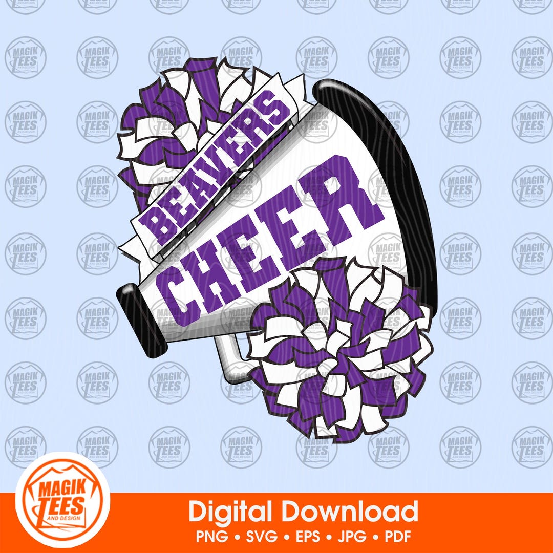 Beavers Cheer School Spirit Digital Download Purple | Cheerleader Pride ...
