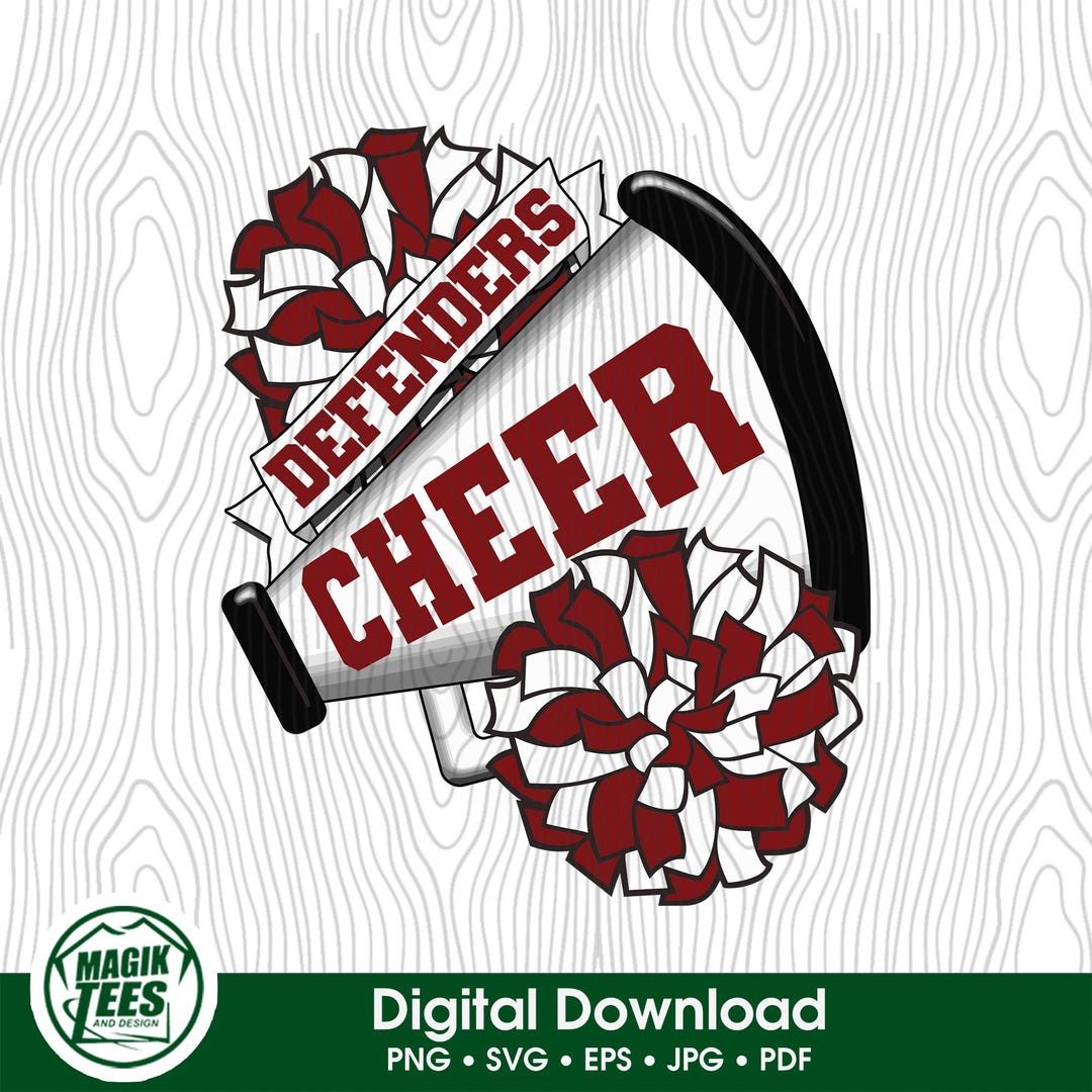 Defenders Cheer School Spirit Digital Download Maroon | Cheerleader ...