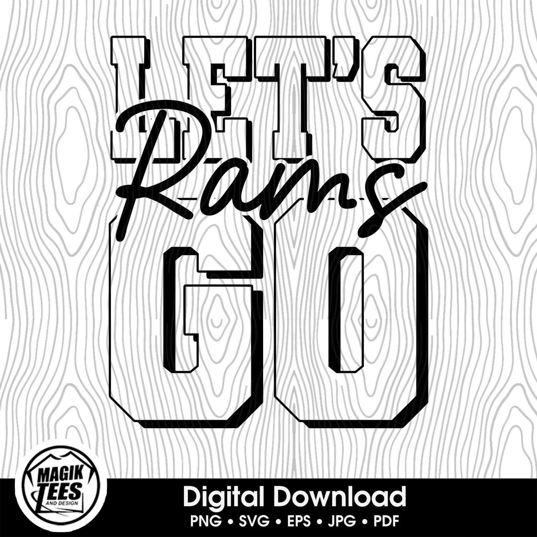 Let's Go Rams | School Spirit Digital Download | School Mascot Pride ...