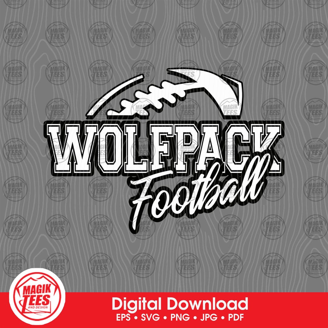 Wolfpack Football School Spirit Digital Download | Football Team Pride Logo | Eps, Svg, Jpg, Png ...