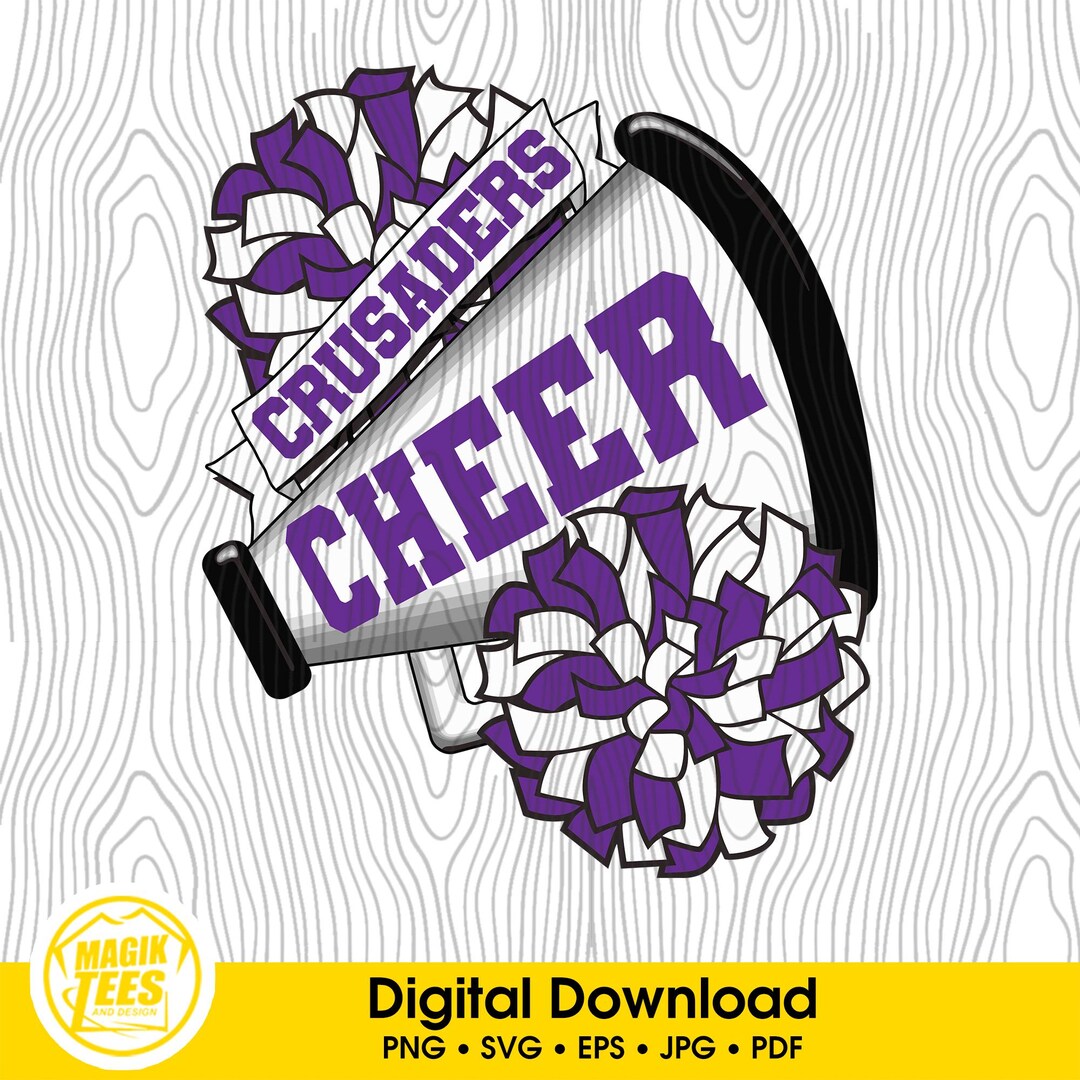 Crusaders Cheer School Spirit Digital Download Purple | Cheerleader ...