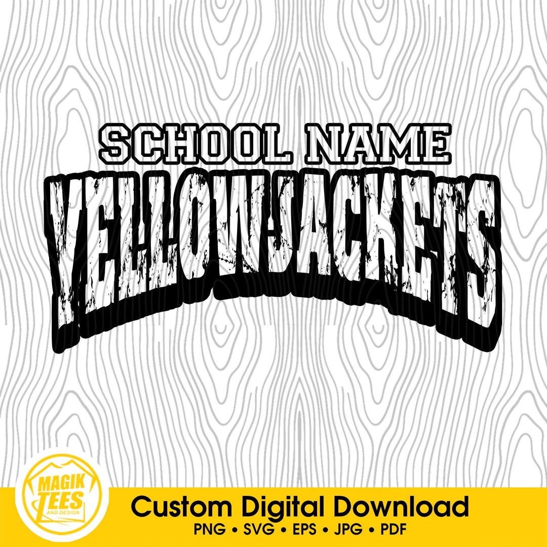 Yellowjackets School Spirit Mascot | Personalize With School Name ...