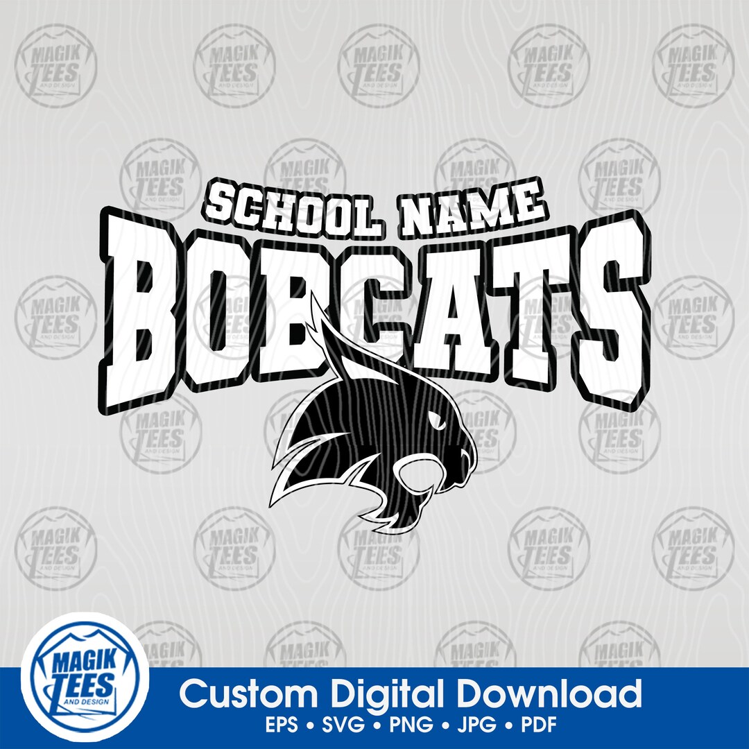 Bobcats Mascot School Spirit Custom Digital Download | Personalize With ...