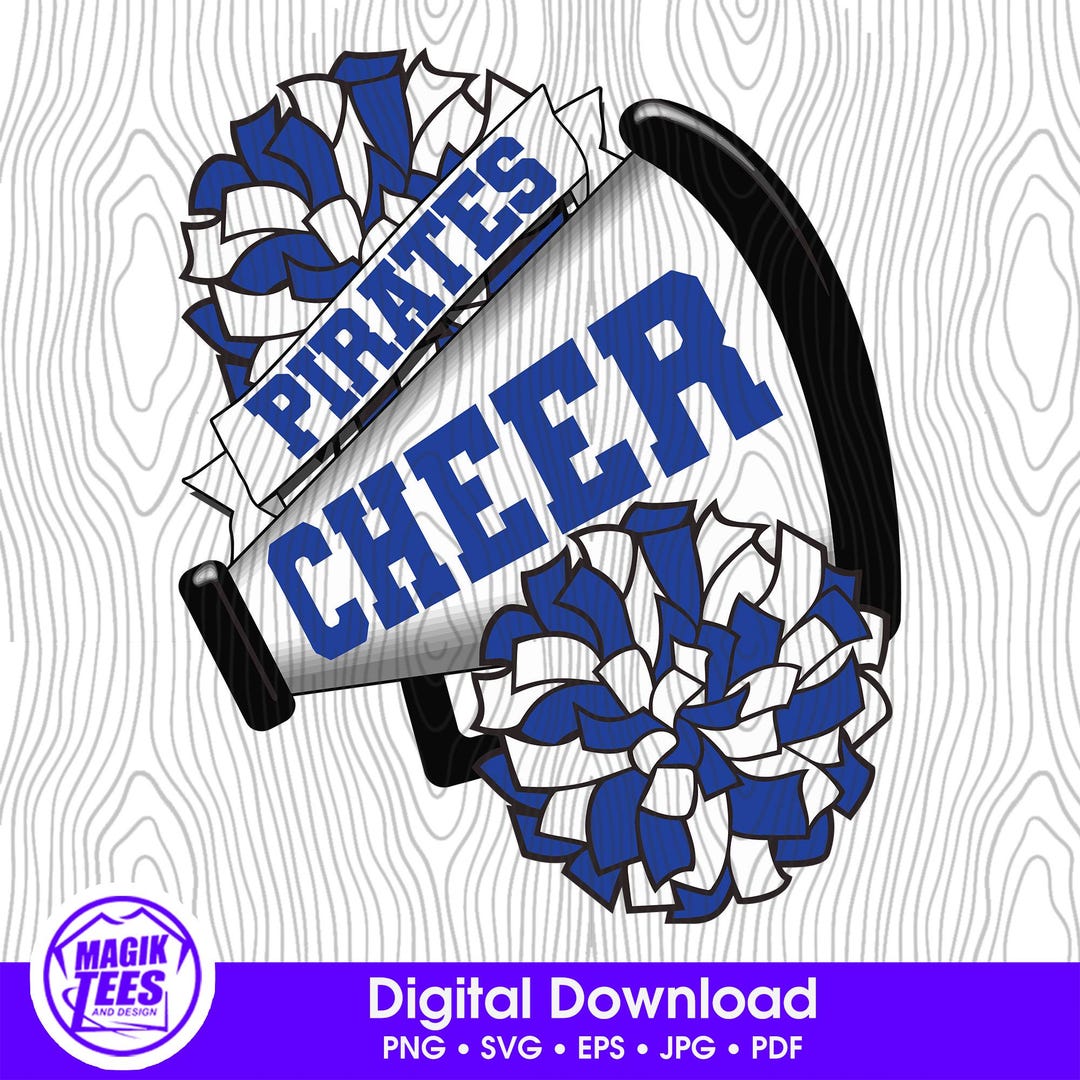 Pirates Cheer School Spirit Digital Download Blue | Cheerleader Pride ...