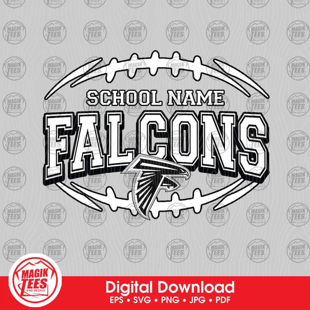 Falcons Football School Spirit Mascot Personalize With School Name Png ...