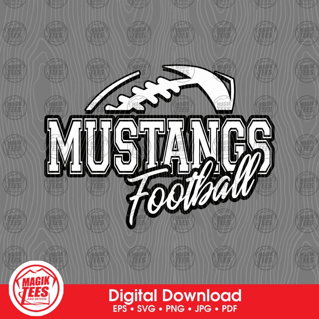 Mustangs Football School Spirit Digital Download | Football Team Pride ...