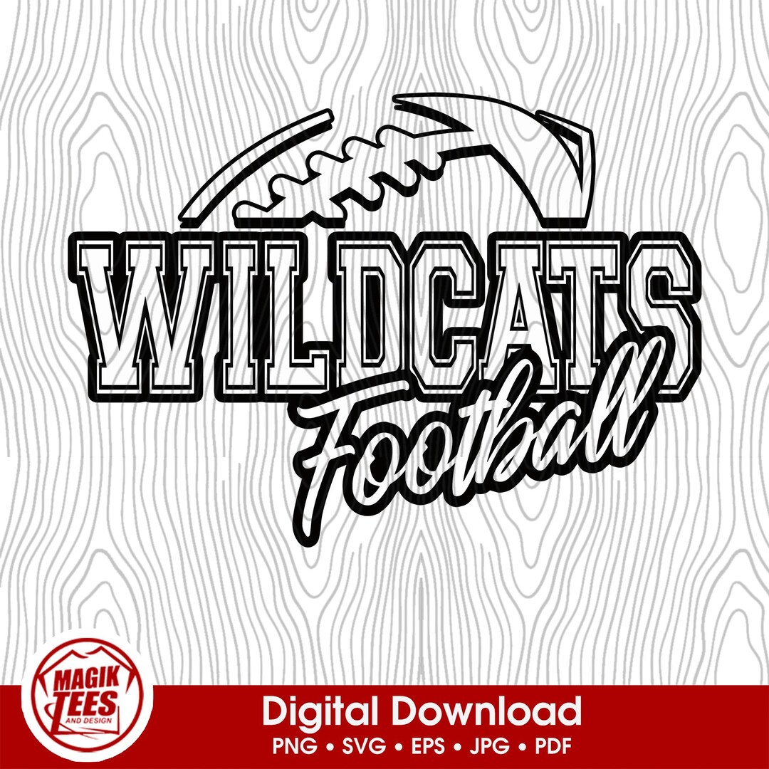 Wildcats Football School Spirit Digital Download | Football Team Pride ...
