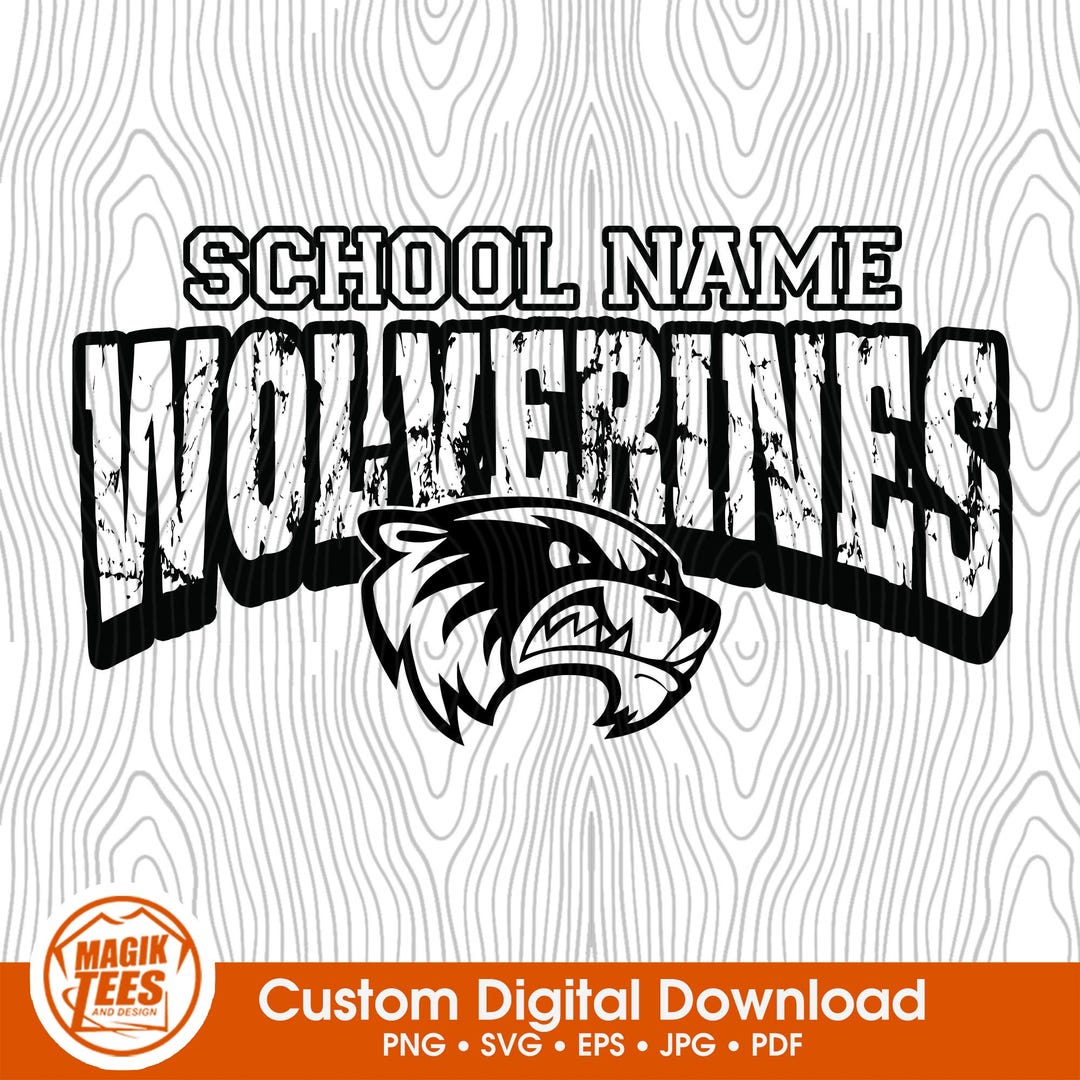 Wolverines School Spirit Mascot | Personalize With School Name ...