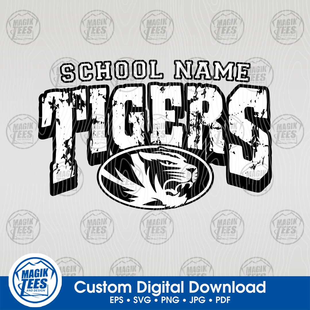 Tigers Mascot School Spirit Custom Digital Download Personalize With ...