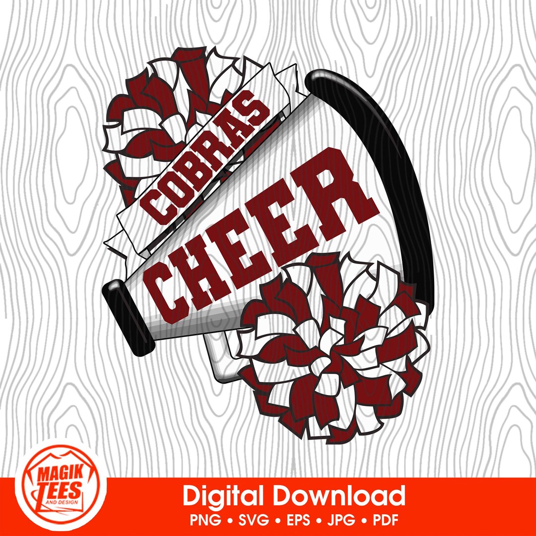 Cobras Cheer School Spirit Digital Download Maroon | Cheerleader Pride ...