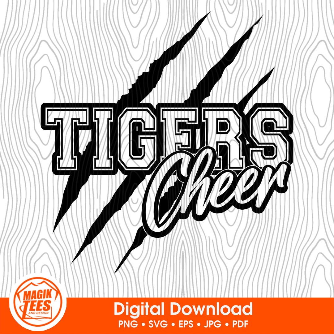 Tigers Cheer School Spirit Digital Download | Cheerleader Pride Logo ...