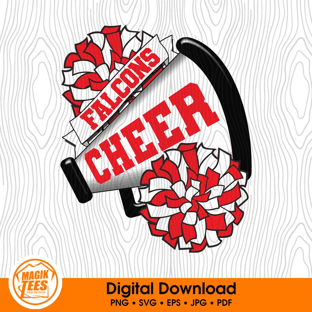 Falcons Cheer School Spirit Digital Download Red | Cheerleader Pride ...
