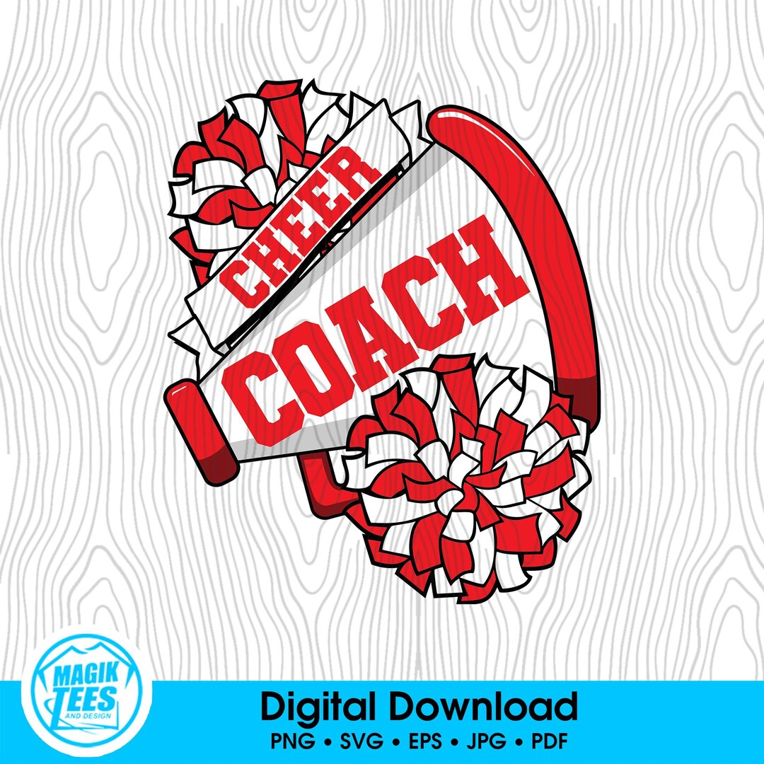 Cheer Coach Red | Proud Cheer Coach | Cheerleader Coach Gift | Cheer ...