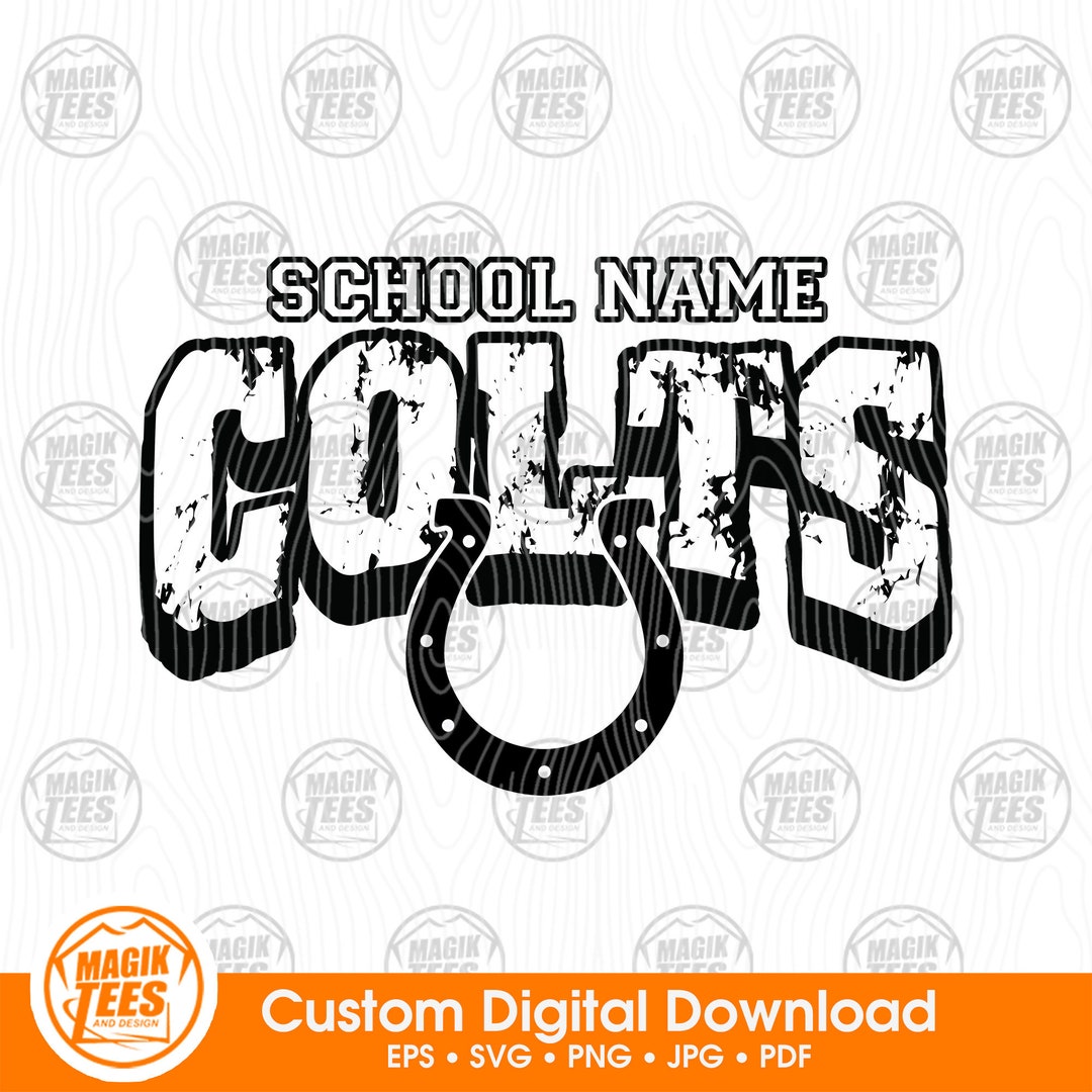Colts Mascot School Spirit Custom Digital Download | Personalize With ...