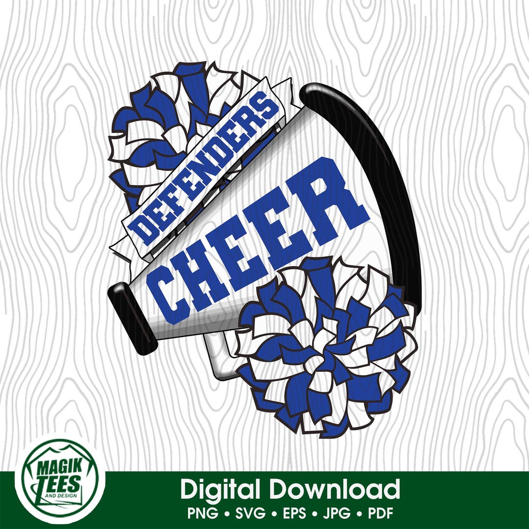 Defenders Cheer School Spirit Digital Download Blue | Cheerleader Pride ...