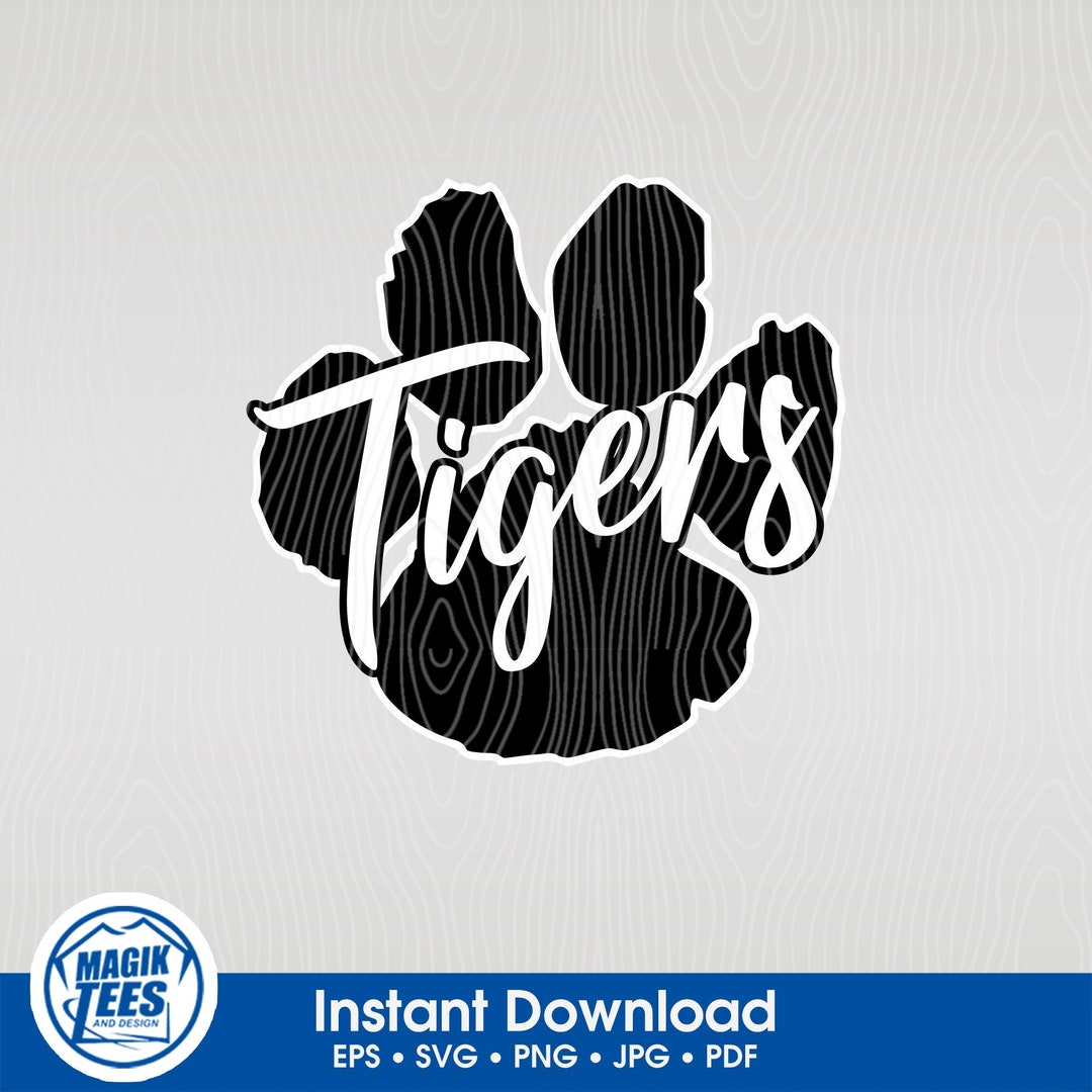 Tigers Paw School Spirit Mascot Png, Eps, Jpg, Svg, Pdf - Etsy