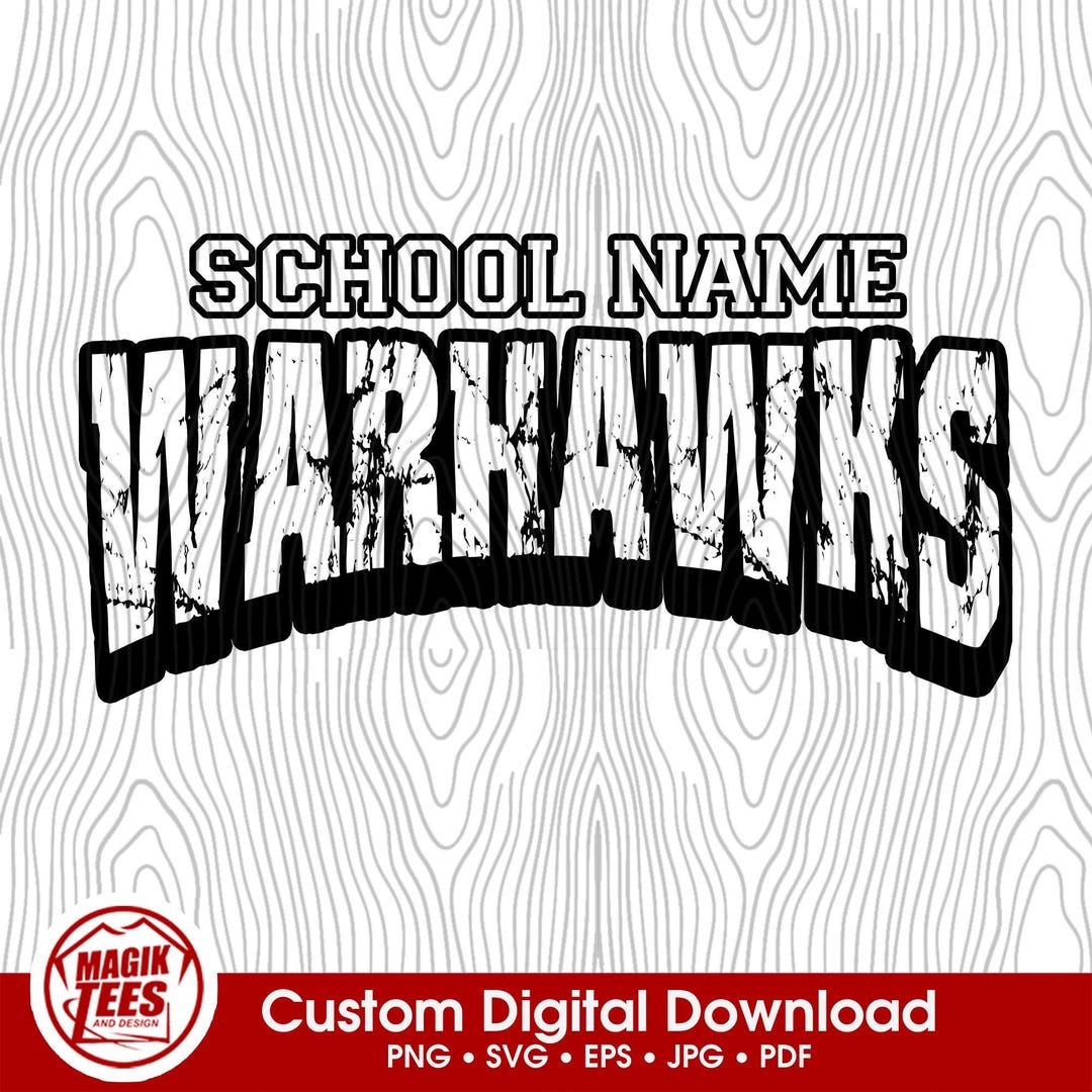 Warhawks School Spirit Mascot | Personalize With School Name | Digital ...