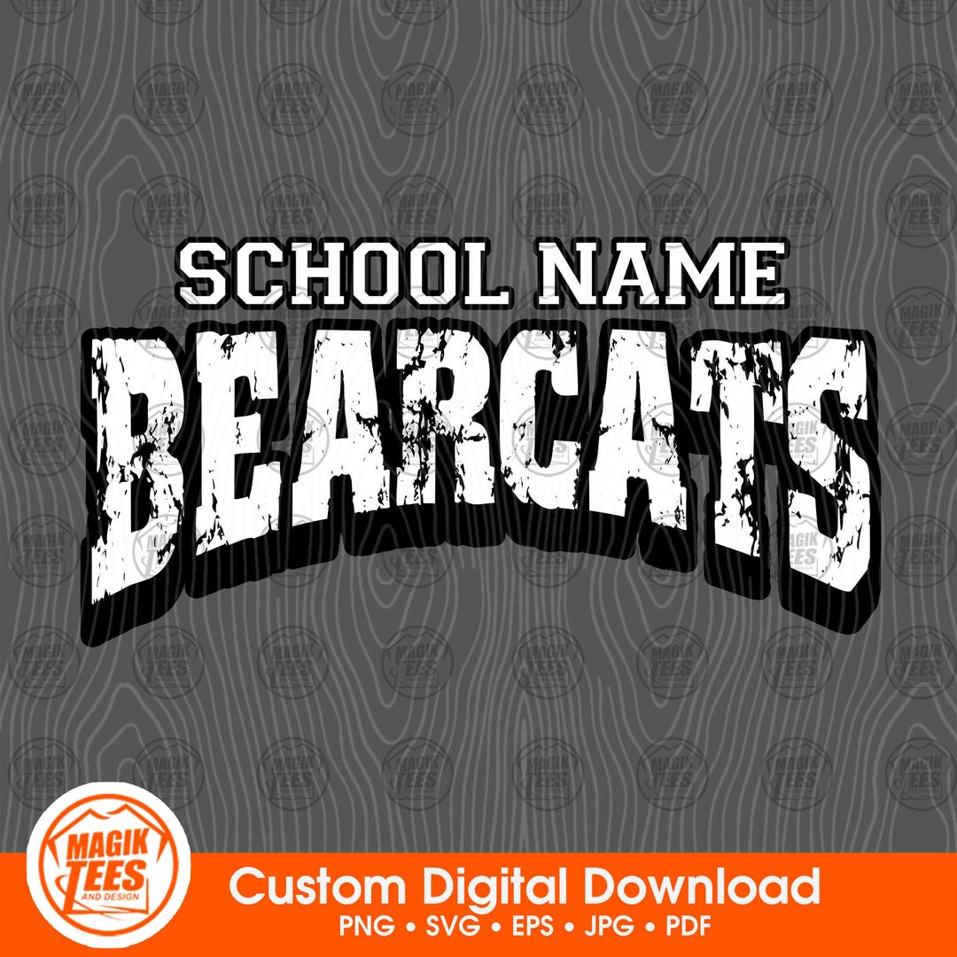 Bearcats School Spirit Mascot | Personalize With School Name | PNG, SVG ...