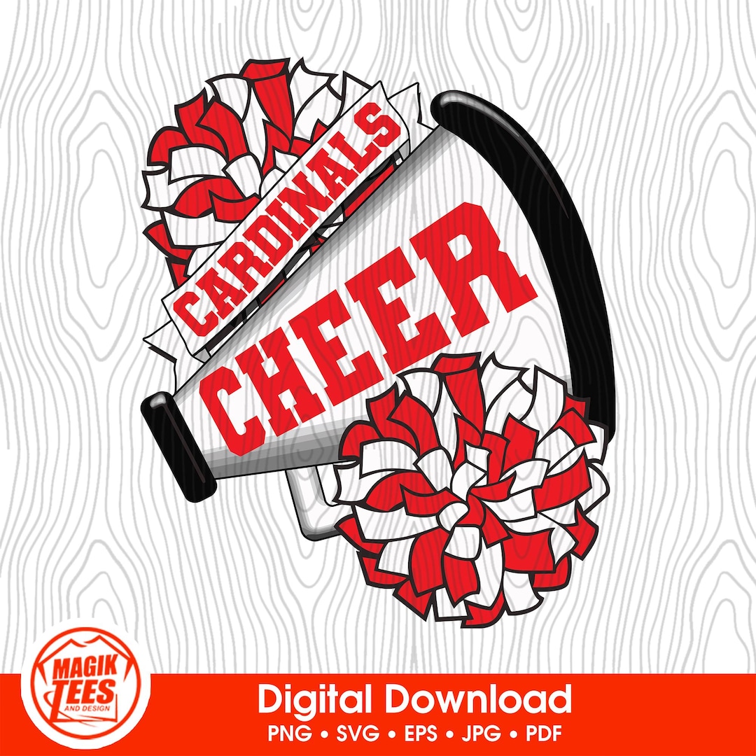 Cardinals Cheer School Spirit Digital Download Red | Cheerleader Pride ...
