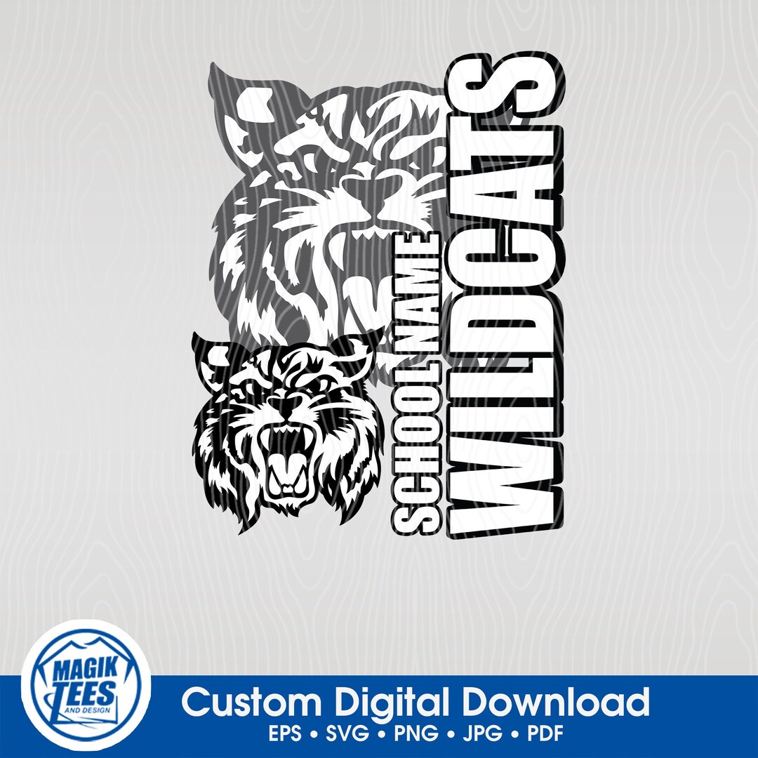 Wildcats School Spirit Mascot | Personalize With School Name - Png, Eps ...