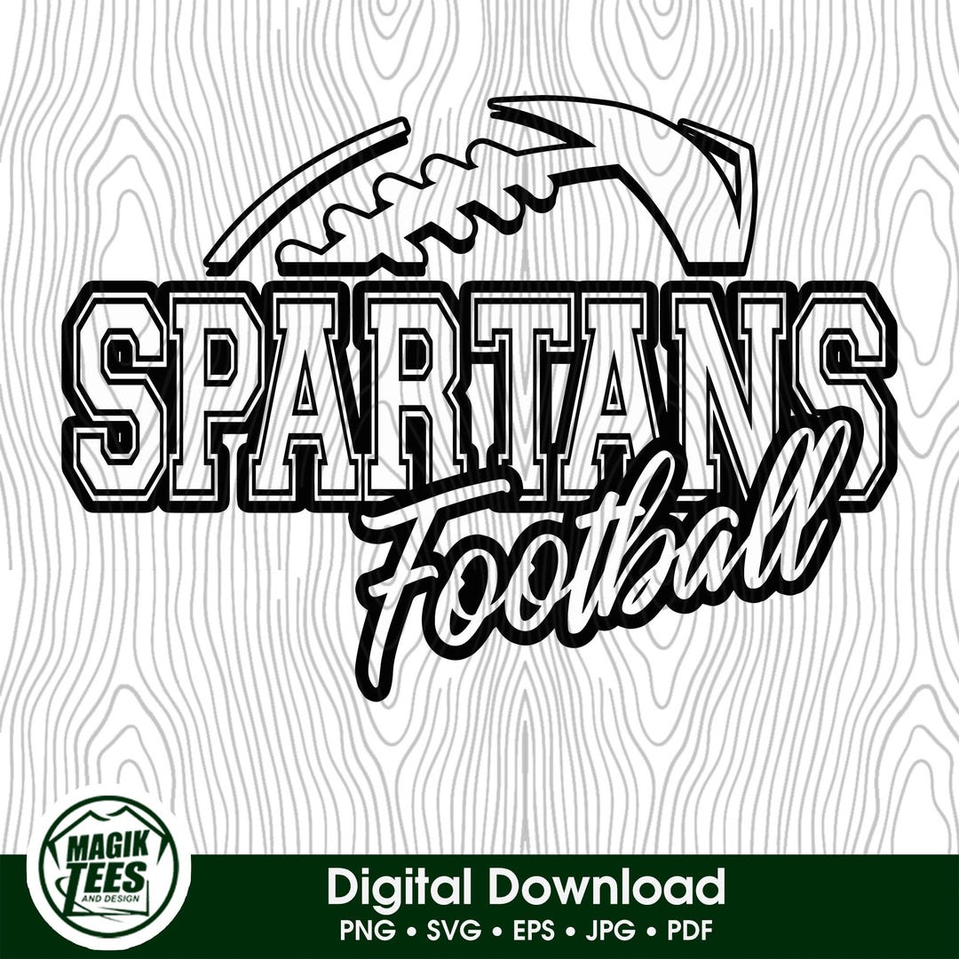 Spartans Football School Spirit Digital Download | Football Team Pride ...
