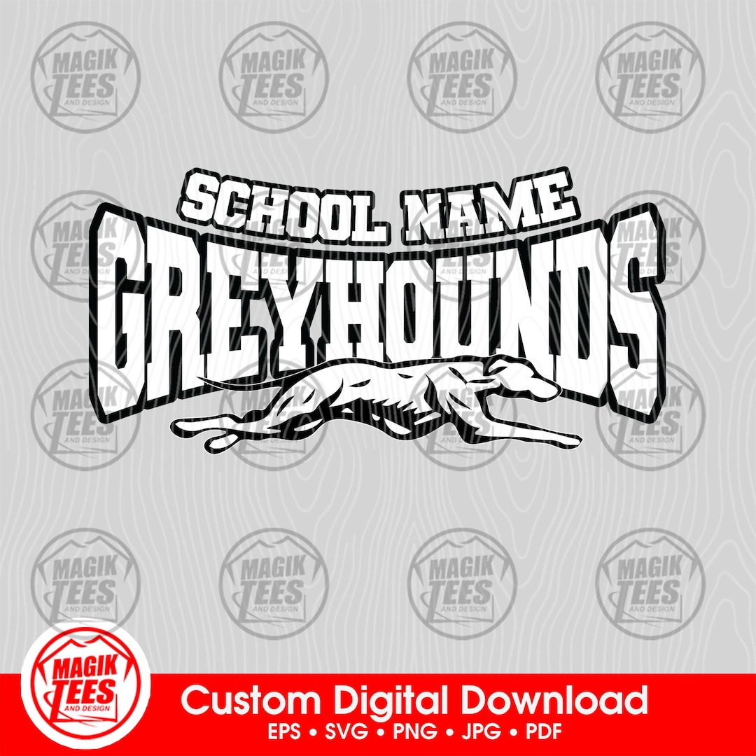 Greyhounds Mascot School Spirit Custom Digital Download | Personalize ...