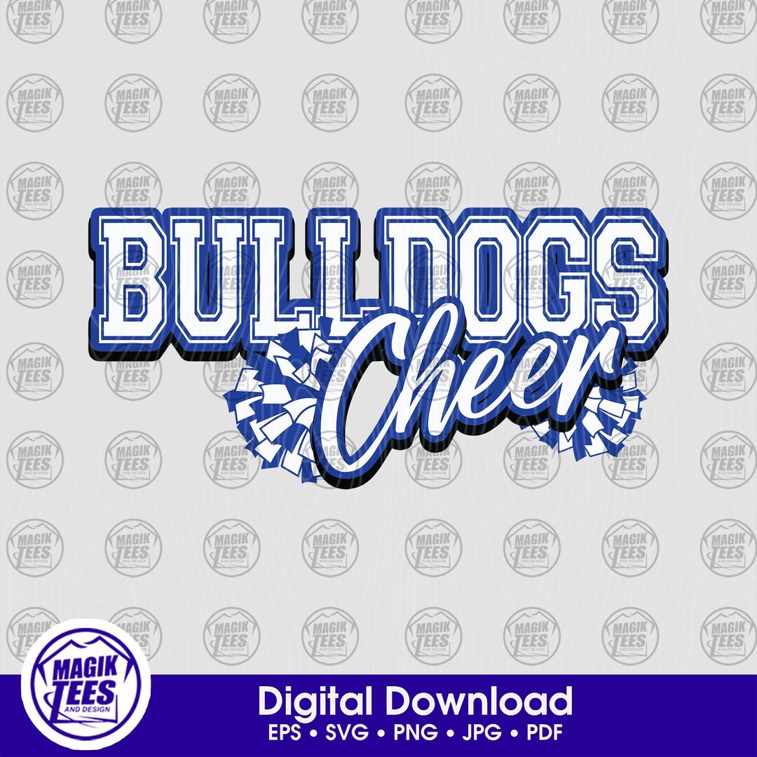 Bulldogs Cheer School Spirit Mascot Digital Download Blue | Cheerleader ...