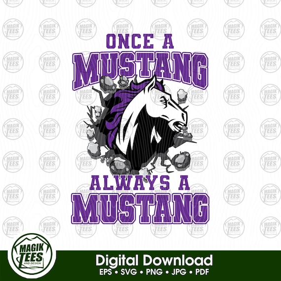 Mustang Mascot Purple