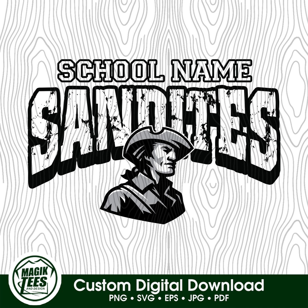 Sandites School Spirit Mascot | Personalize With School Name | Digital ...