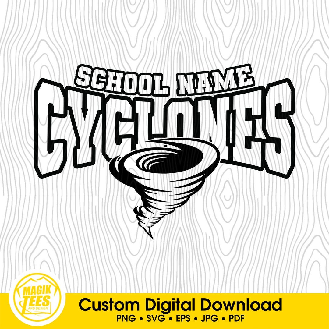 Cyclones School Spirit Mascot | Personalize With School Name | Digital ...