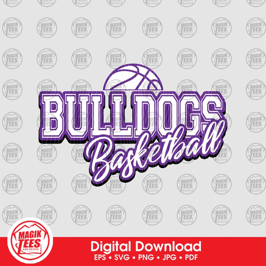 Bulldogs Basketball School Spirit Digital Download Purple | Basketball ...