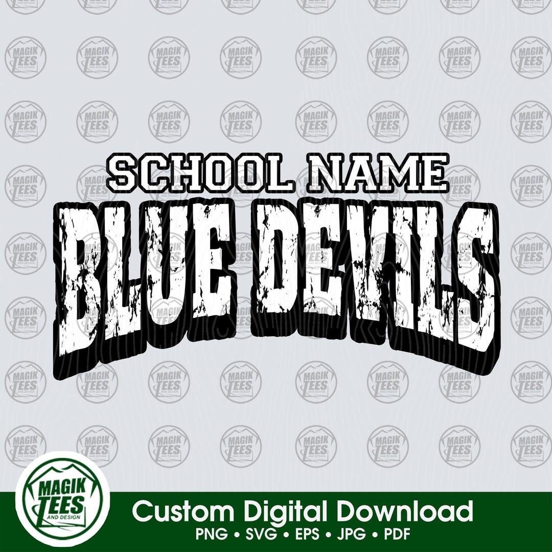 Blue Devils School Spirit Mascot | Personalize With School Name | PNG ...