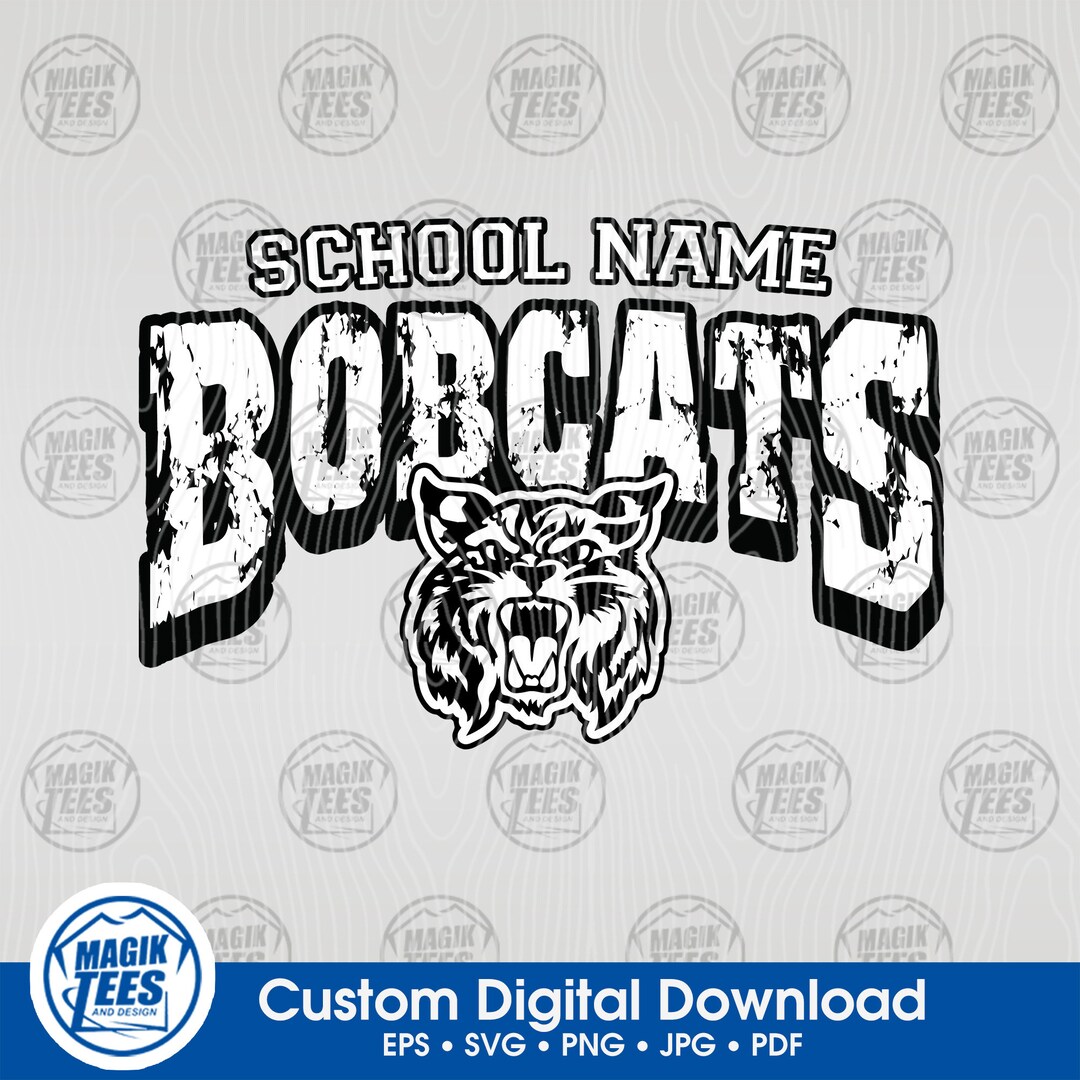 Bobcats Mascot School Spirit Custom Digital Download Personalize With ...