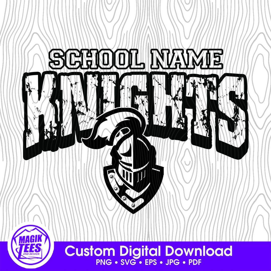 Knights Mascot School Spirit Custom Digital Download | Personalize With ...