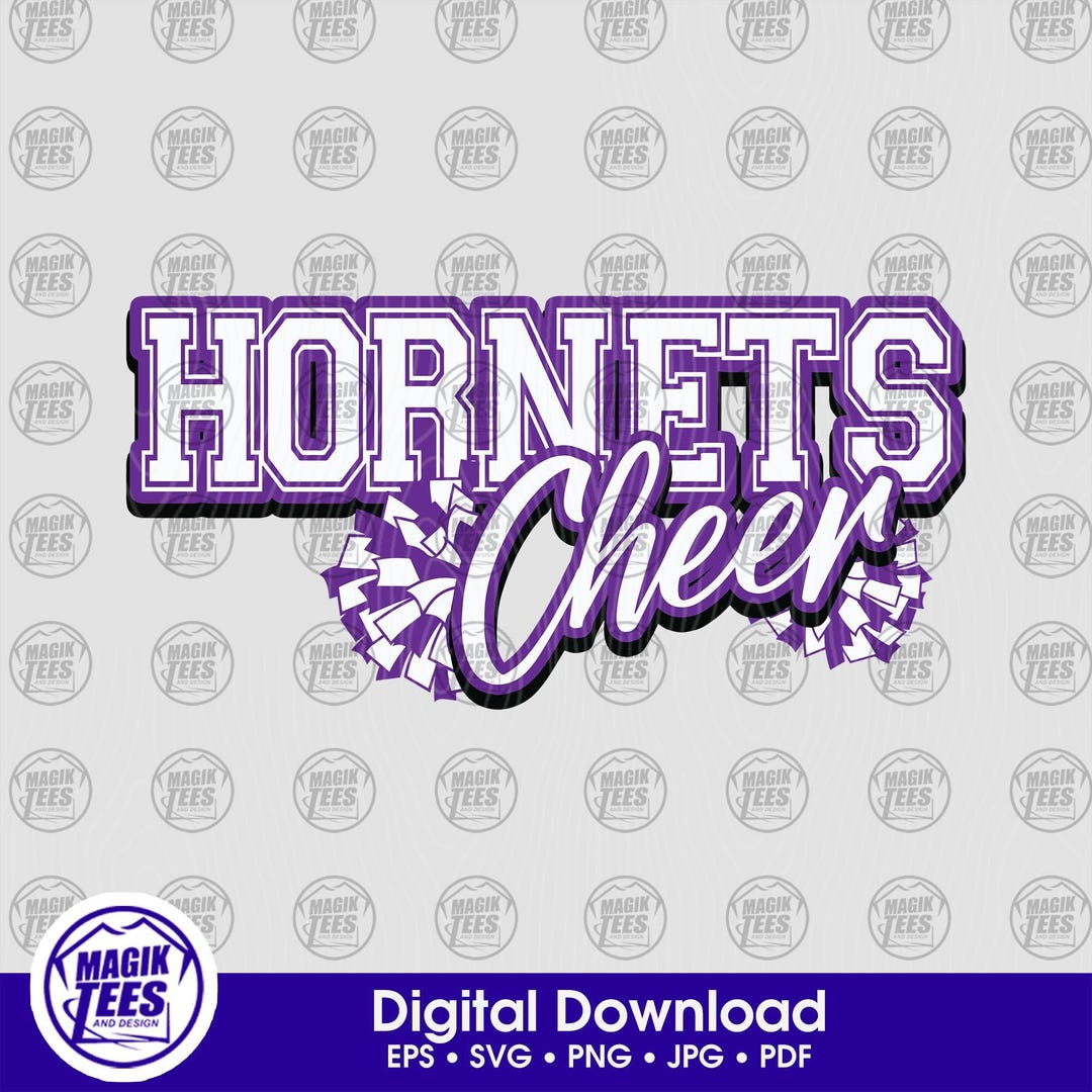 Hornets Cheer School Spirit Mascot Digital Download Purple ...