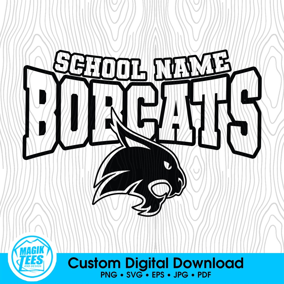 Bobcats Mascot School Spirit Custom Digital Download | Personalize With ...