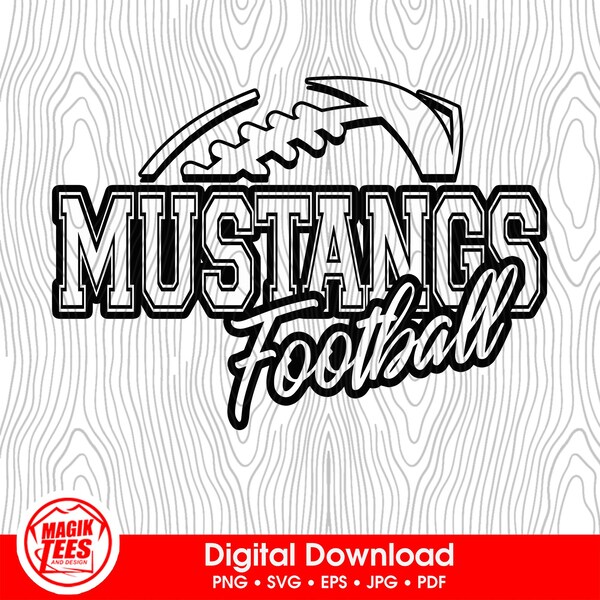 Mustangs Football Svg - Etsy
