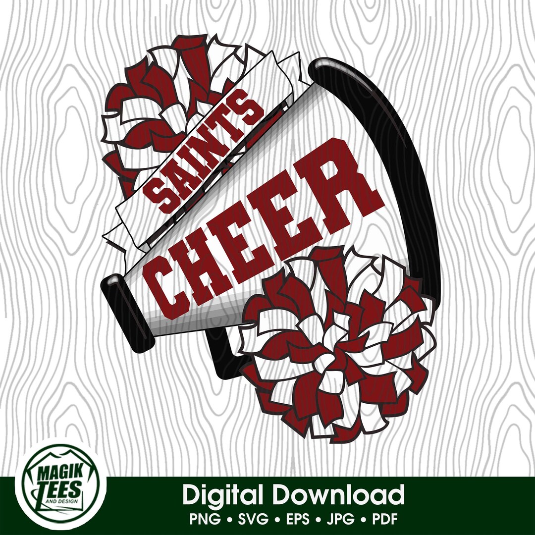 Saints Cheer School Spirit Digital Download Maroon | Cheerleader Pride ...