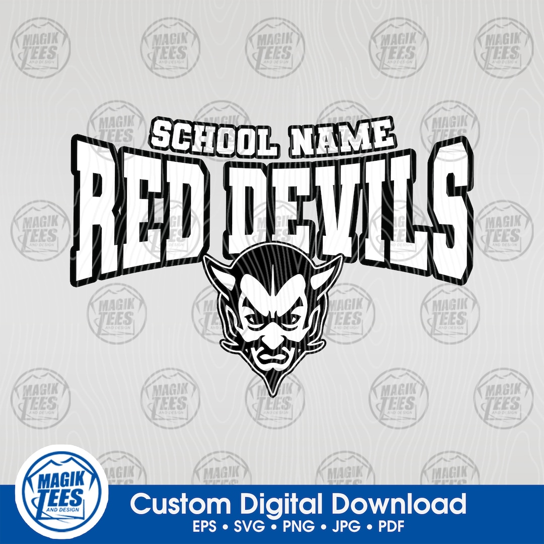 Red Devils Mascot School Spirit Custom Digital Download | Personalize ...
