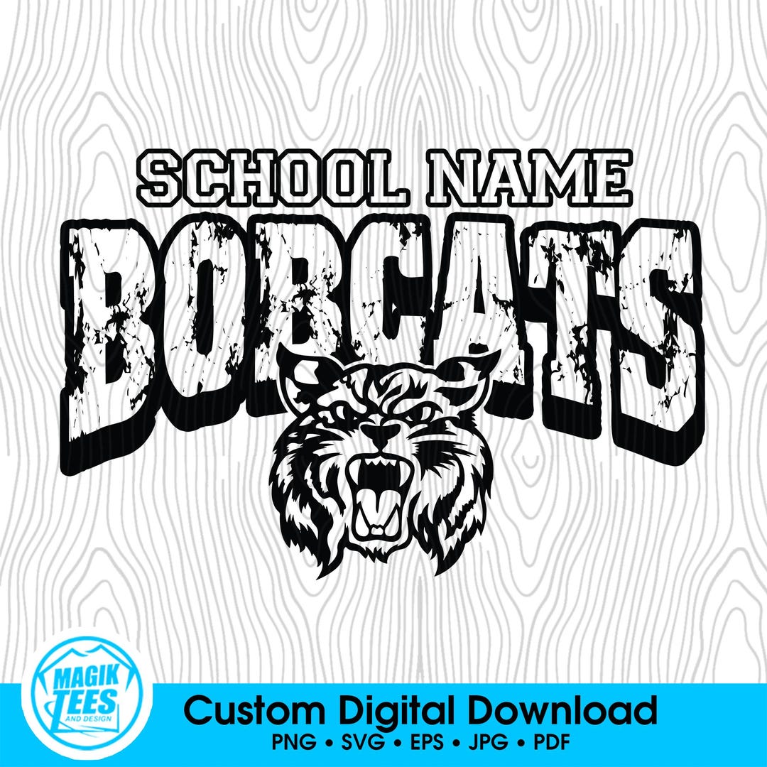 Bobcats Mascot School Spirit Custom Digital Download | Personalize With ...