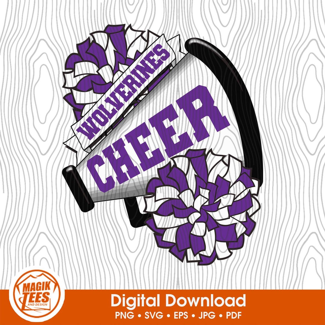 Wolverines Cheer School Spirit Digital Download Purple | Cheerleader ...