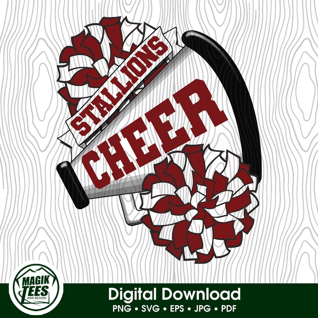 Stallions Cheer School Spirit Digital Download Maroon | Cheerleader ...