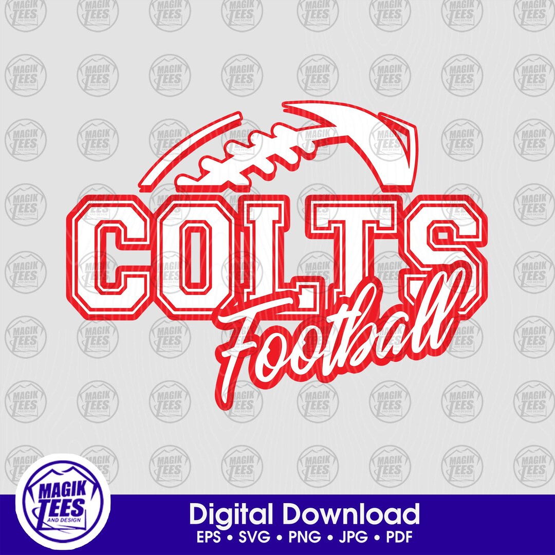 Colts Football School Spirit Digital Download Red | Football Team Pride ...