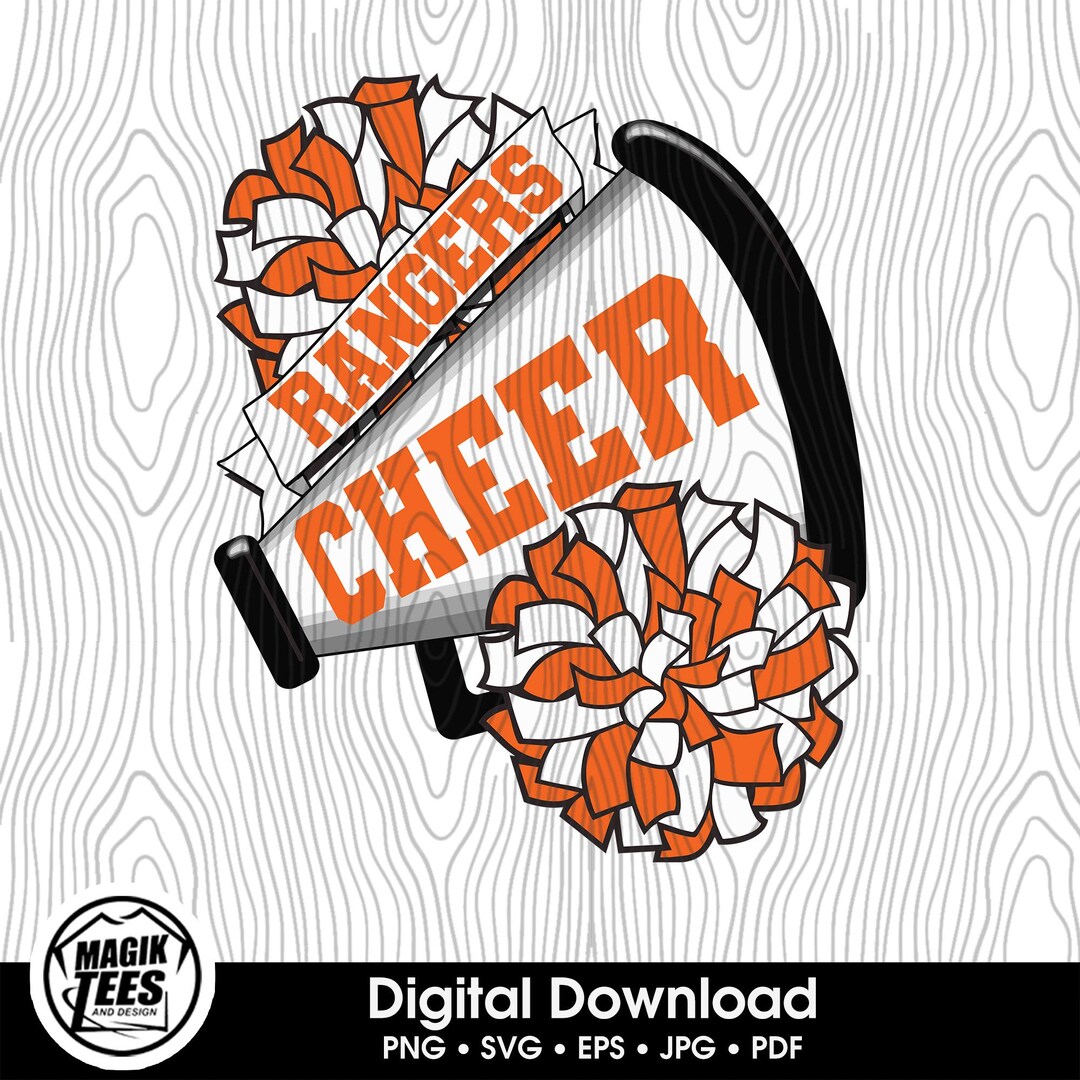 Rangers Cheer School Spirit Digital Download Orange | Cheerleader Pride ...
