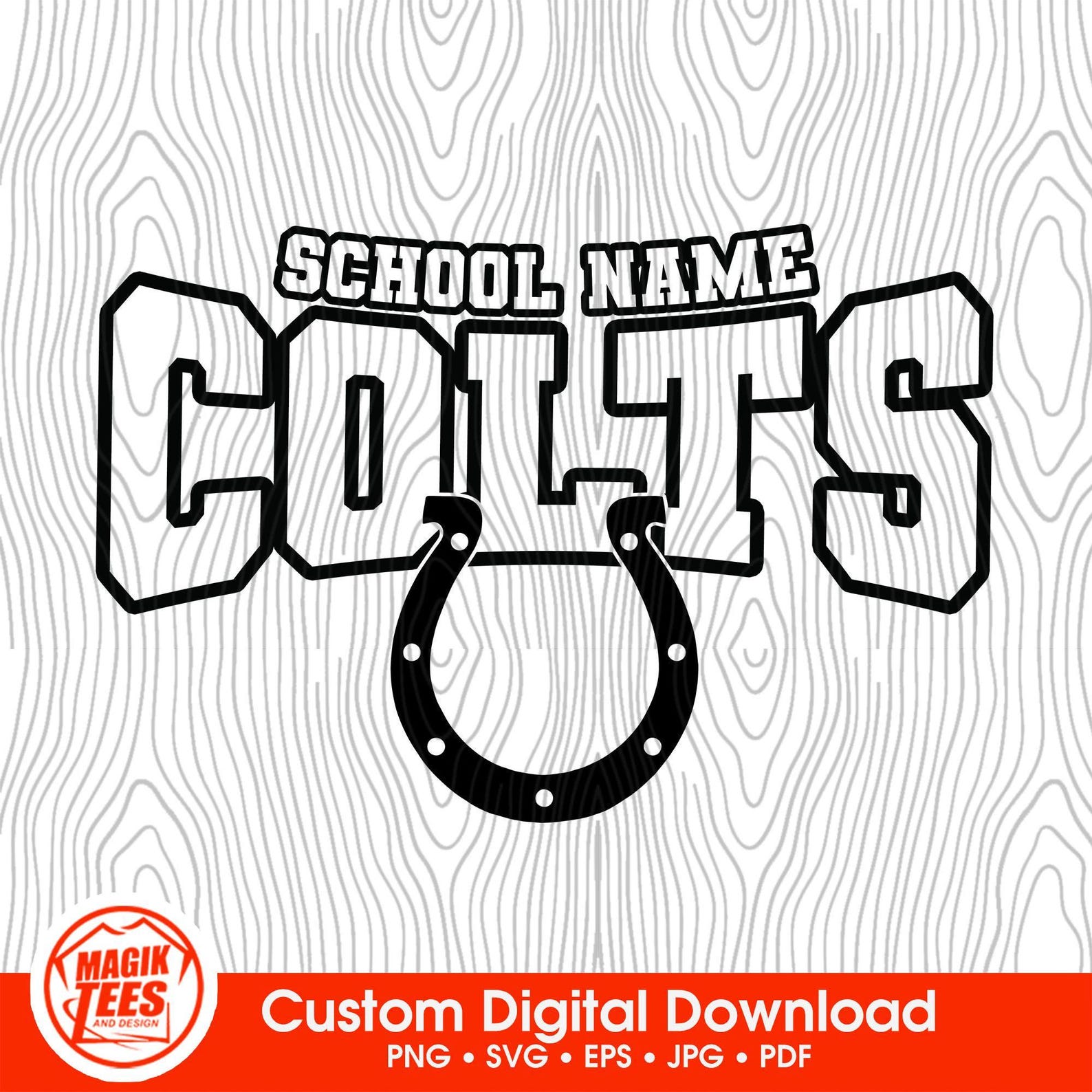 Colts Mascot School Spirit Custom Digital Download | Personalize With ...