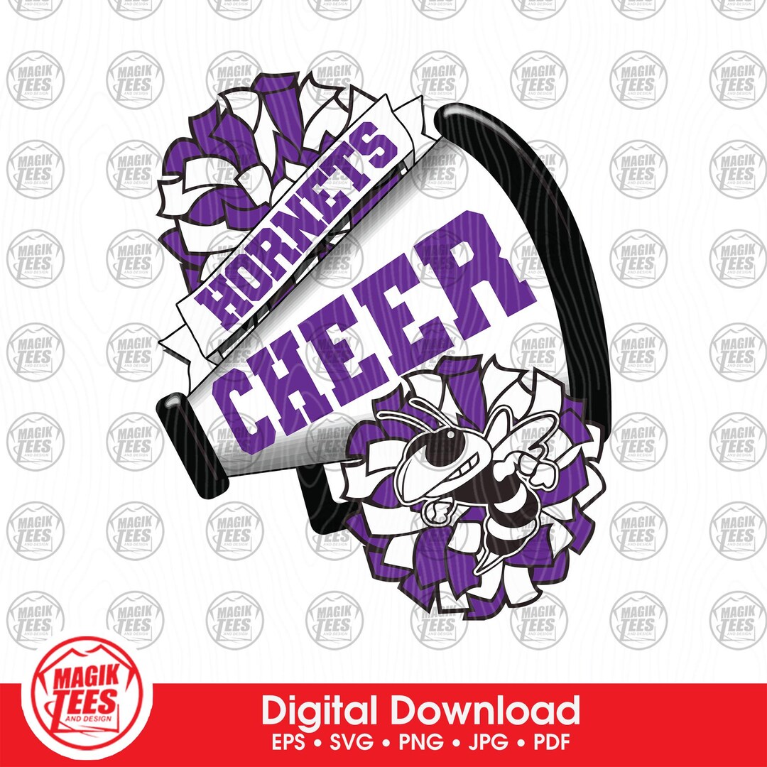 Hornets Cheer School Spirit Digital Download Purple | Cheerleader Pride ...
