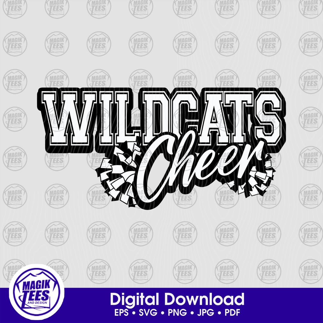 Wildcats Cheer School Spirit Mascot Digital Download | Cheerleader ...